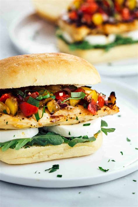 Grilled Chicken Bruschetta Sandwich Jessica Gavin