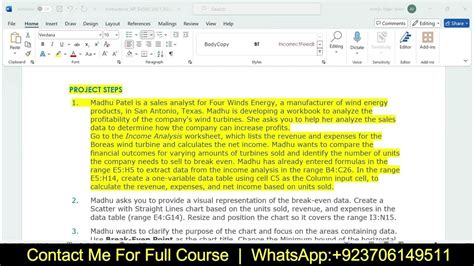 Excel Module 8 End Of Module Project 1 Four Winds Energy Npex365