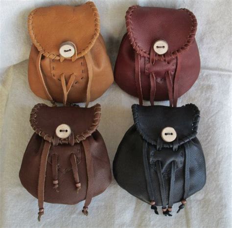 One Sporran Style Medieval Leather Pouch Bag By Folkofthewoodcrafts