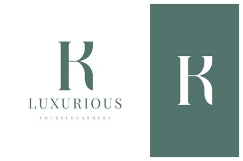 Diseño de logotipo de letra k del alfabeto de fuente serif de lujo minimalista simple elegante