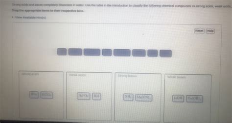Solved Acids And Bases Completely Dissociate In Water Use
