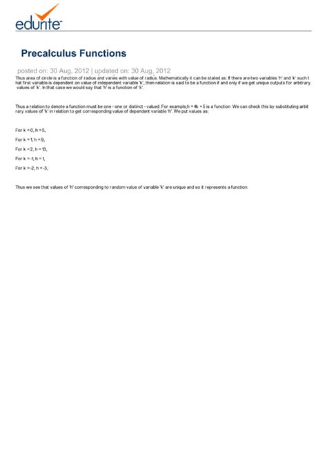 Precalculus Functions Pdf