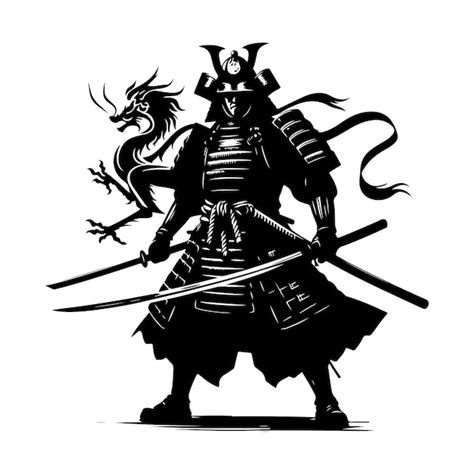 Samurai Warrior Silhouette Vector Illustration Premium Ai Generated
