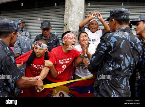 Nepalese Police Detain Tibetan Exiles Protesting Against The Chinese
