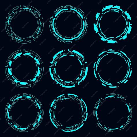 Premium Vector Vector Technology Set Hi Tech Circle Element Futuristic Hud Focus Scifi