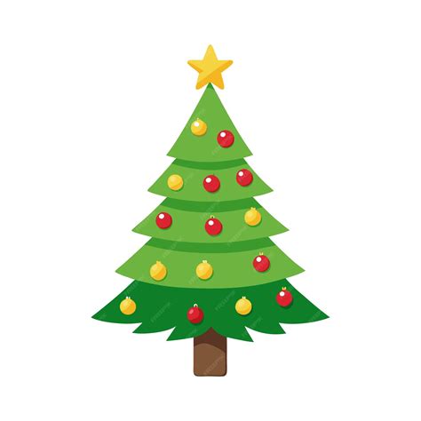 クリスマスツリー 白い背景に隔離 プレミアムベクター