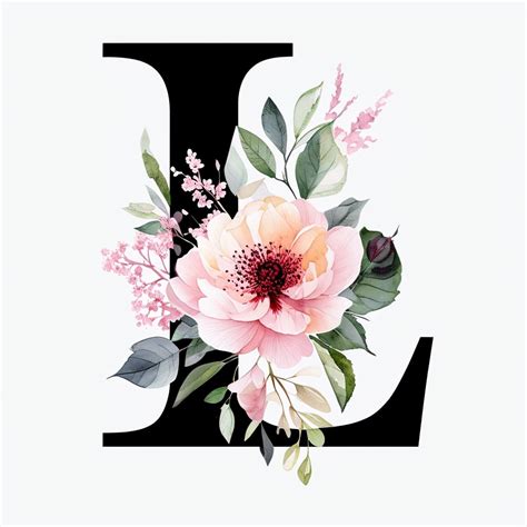 Elegant Black And White Floral Letter B Monogram Design Playground