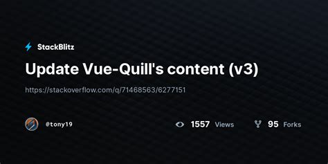 Update Vue Quill S Content V3 StackBlitz