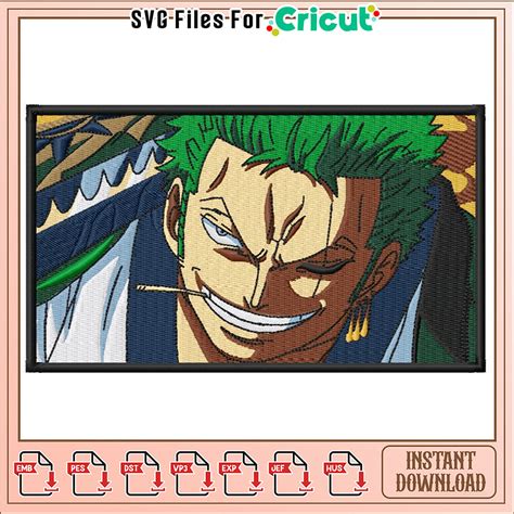 Zoro One Piece Embroidery Design Instant Download Svg Files For Cricut