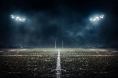 Silent Football Stadium Background Premium AI Generated Image