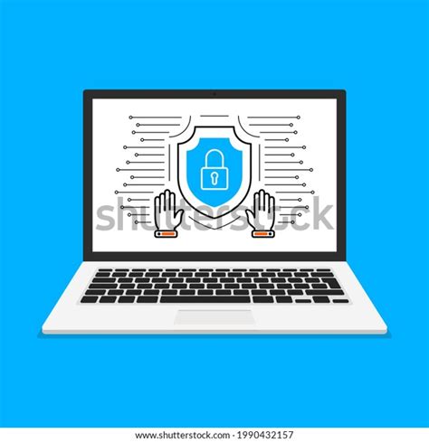 Computer Security Concept Laptop Shield Lock Stock Vector Royalty Free 1990432157 Shutterstock