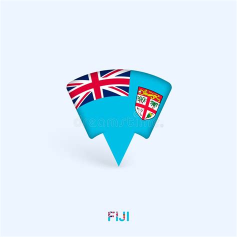 fiji flag map pointer design with shadow stock vector illustration of