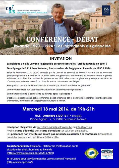 COMPTE RENDU de la conférence Rwanda Les ingrédients du génocide organisée par le