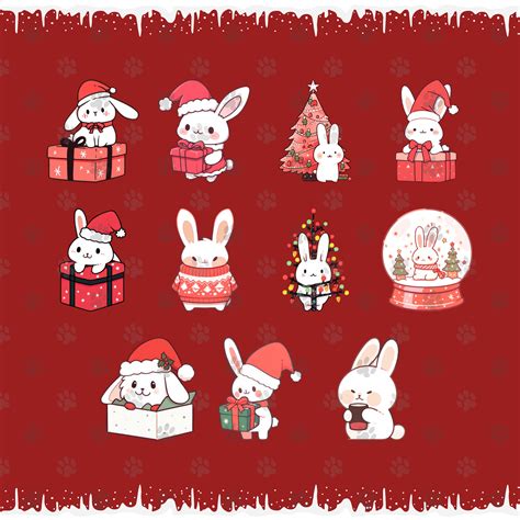 23 Png Svg Kawaii Bunny Clipart Set Cute Clipart Stickers Twitch