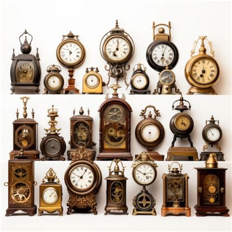 Colección De Relojes Antiguos Antiguos Con Diseños únicos Foto Premium