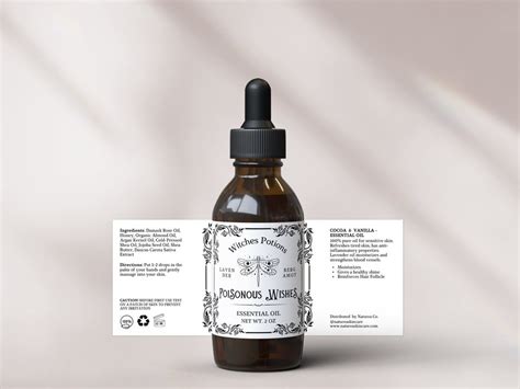 Dropper Bottle Label Template Canva Tincture Label Essential Oil