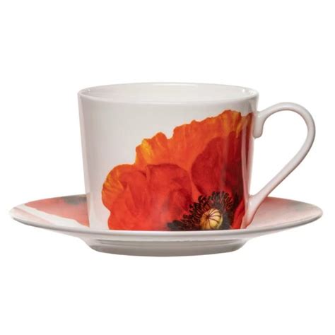 Ashdene Red Poppies Cup And Saucer Kitchenware Australia