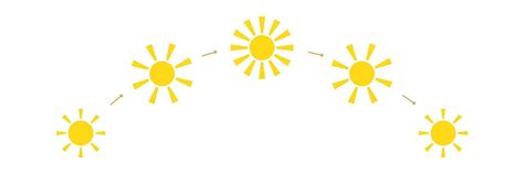 Daytime Or Day Cycle Infographic Sun Position Changing Movement Path
