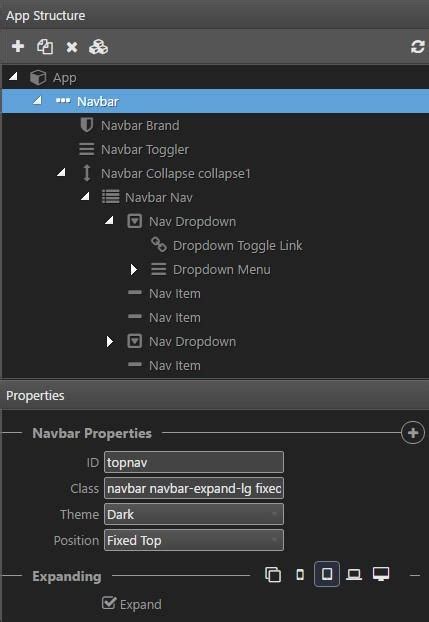 app connect bootstrap 4 navigation extensions dmxzone