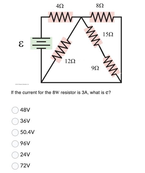 Solved If The Current For The 8w ﻿resistor Is 3a ﻿what Is