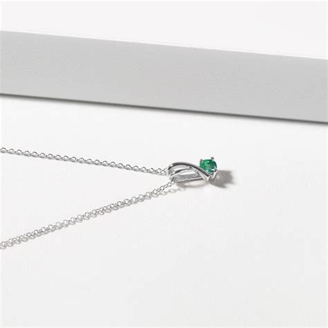 Kette mit Smaragd in Weißgold KLENOTA