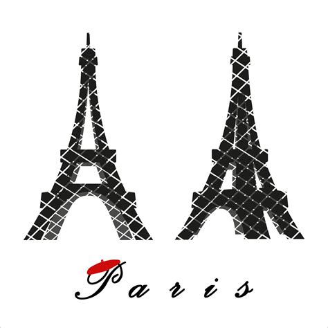 Abstract Graphic Eiffel Tower Vector Illustration Isolated On White Background Vector