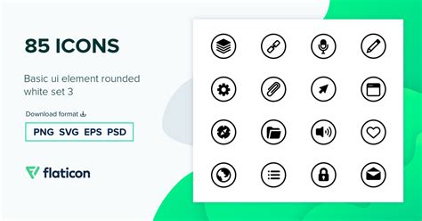 Basic Ui Element Rounded White Set Icon Pack SVG Icons