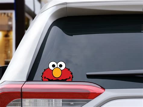 Cute Elmo Sesame Street Climbing Peeking Waving Windo
