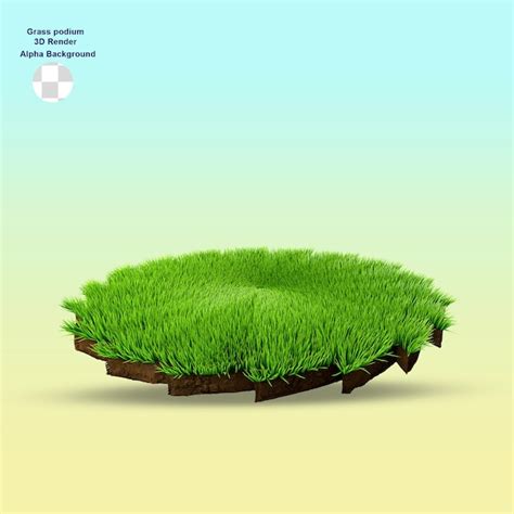 Premium Psd 3d Natural Grass Podium Rendering