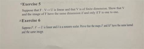 Solved Suppose That F VU Is Linear And That V Is Of Finite Chegg