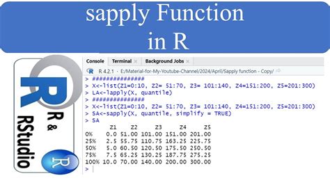 Sapply Function In R And Rstudio Youtube Sapply Function In R And Rstudio Youtube