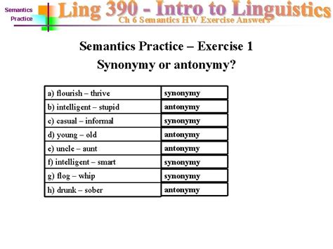 Semantics Ch 6 Semantics Hw Exercise Answers Practice