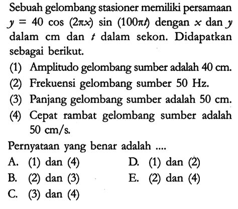 Kumpulan Contoh Soal Gelombang Stasioner Fisika Kelas 11 Colearn