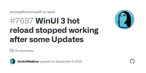 Winui 3 Hot Reload Stopped Working After Some Updates · Issue 7687