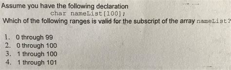 Solved Assume You Have The Following Declaration Char