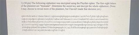 Solved Pts The Following Ciphertext Was Encrypted Chegg