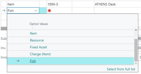 how to extend purchase sales line type in business central