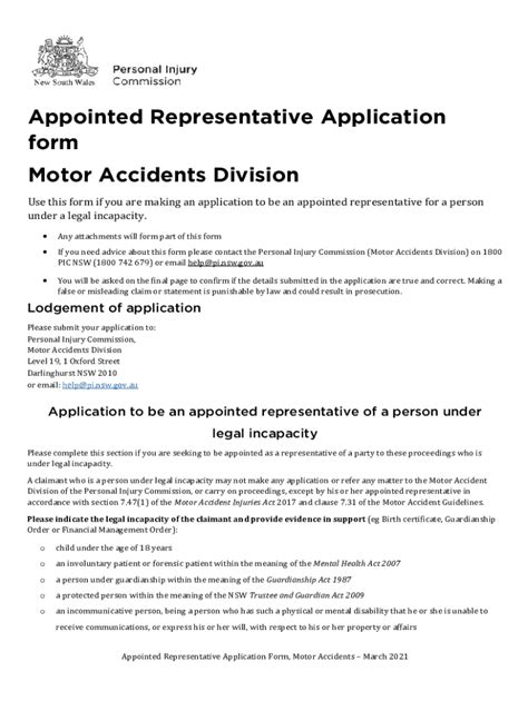 Fillable Online Appointed Representative Application Form Motor Fax