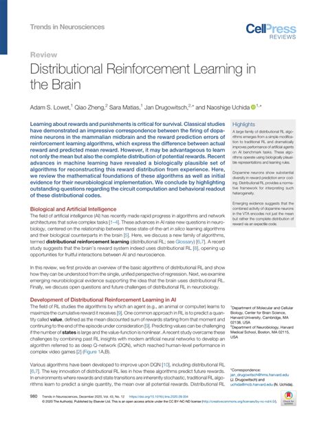 Pdf Distributional Reinforcement Learning In The Brain