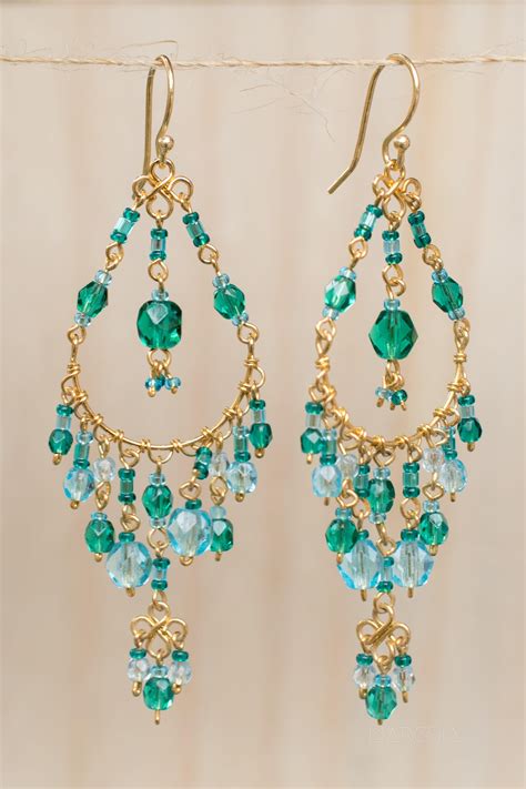 Silvia Chandelier Earrings ~Gold Plated ~ SME031 in 2024 | Handmade fashion jewelry, Handmade ...