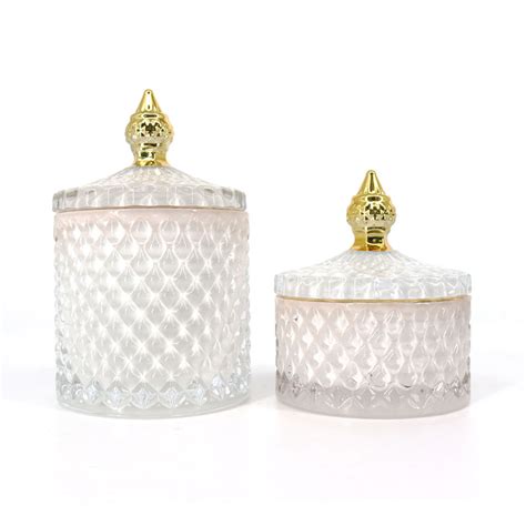 France Luxury Glass Candle Jars For With Lids For Candle Making