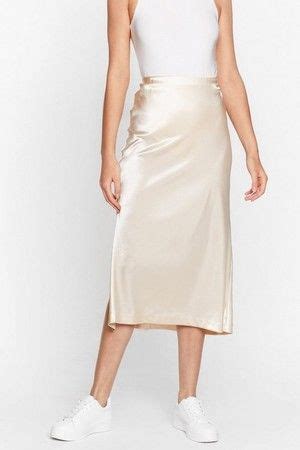 Cozy In Cream Sarah Christine Midi Skirt Satin Midi Skirt Cute