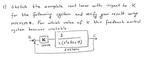 Solved Sketch The Complete Root Locus With Respect To K For Chegg