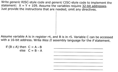 solved write generic risc style code and generic cisc style