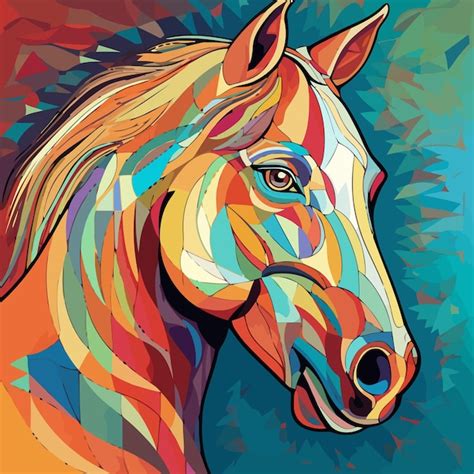 Horse Painting In The Style Of Cubism Abstract Painting Of A Horse In