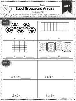 3 OA 1 Multiplication Arrays Task Cards And Practice By Siri Latina