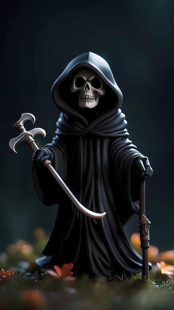 Faucheuse Avec Illustration De Personnage De Dessin Animé 3d En Robe