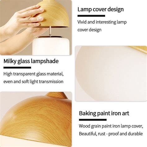 โคมไฟระย้า Led ติดเพดานสไตล์นอร์ดิก โคมไฟแขวนตกแต่งห้องครัวร้านอาหารเรือนถั่วลายเนื้อไม้