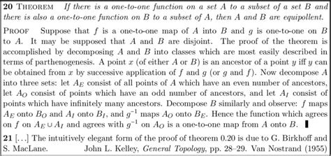 The Schröder Bernstein Theorem And The Proof In Kelleys Text 29