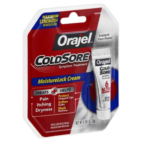 Orajel Moisturelock Cream Cold Sore Symptom Treatment Same Day Delivery